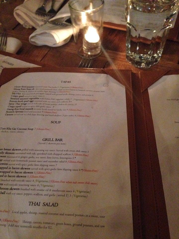 Menu at Boda restaurant, Portland