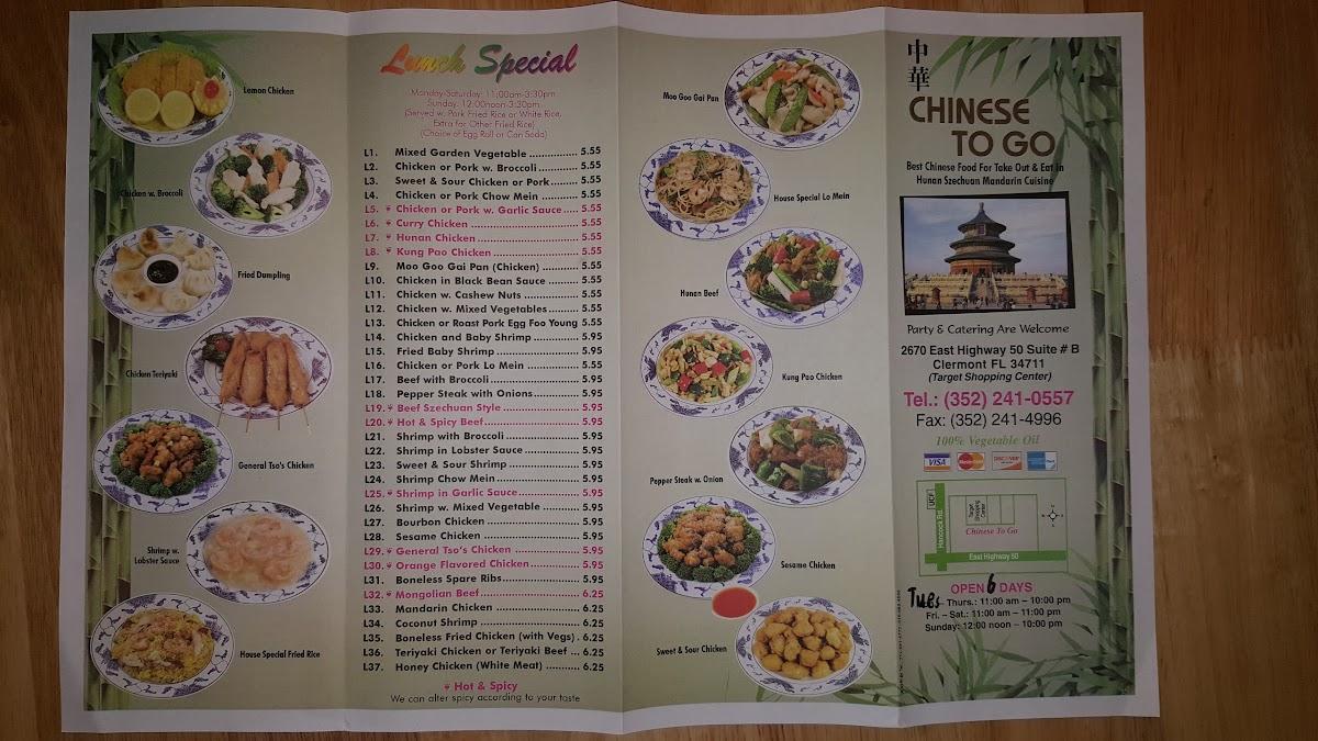 Menu at Chinese To Go restaurant, Clermont