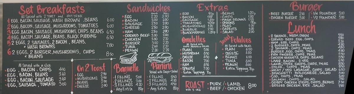 Menu at Criterion Cafe, London, 129 Peckham High St