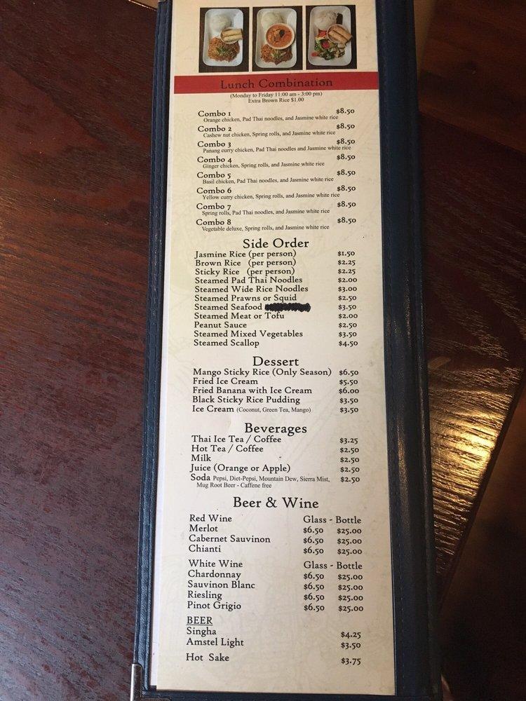 Menu at Hanuman Thai Cafe, Kirkland