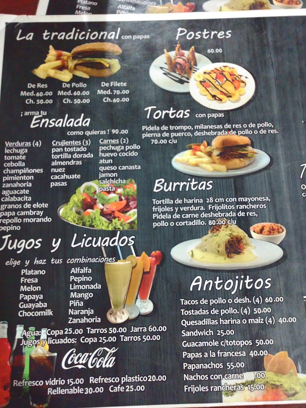 Carta del restaurante Jugos Queño, Frontera