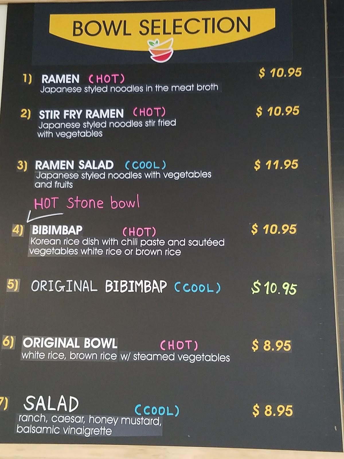 Carta del restaurante The Bowl, Marietta