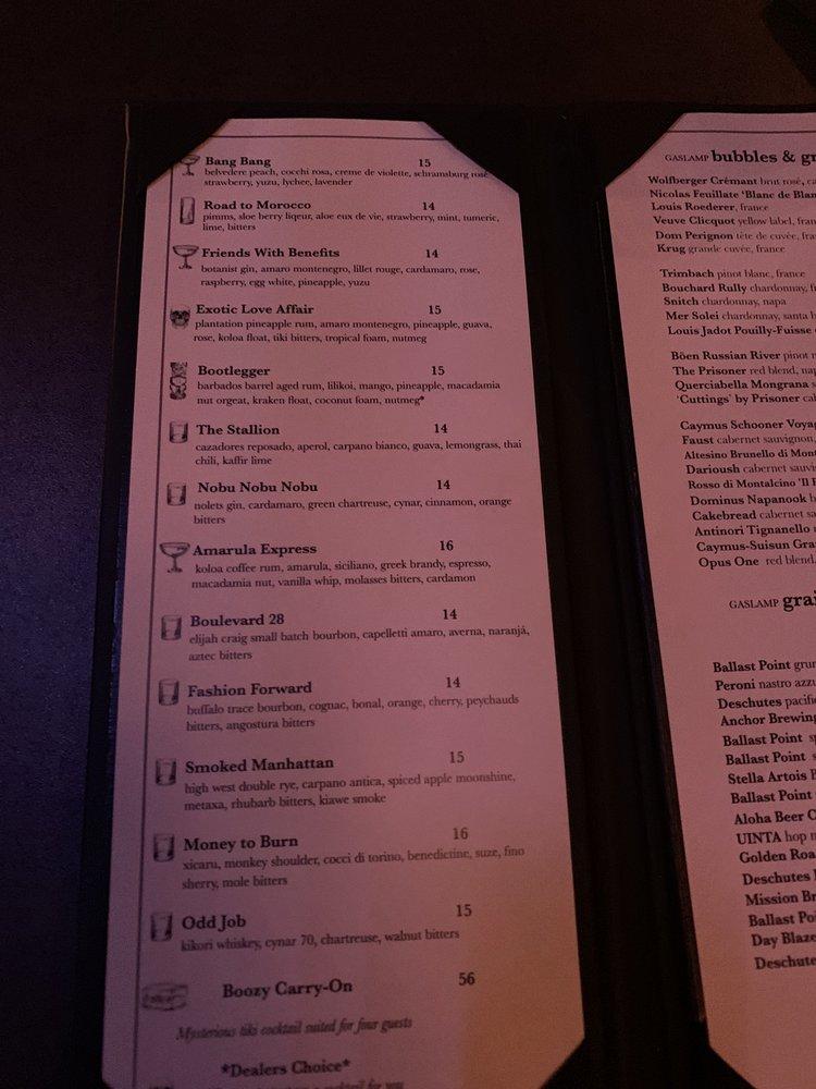 Menu at Gaslamp pub & bar, Kailua