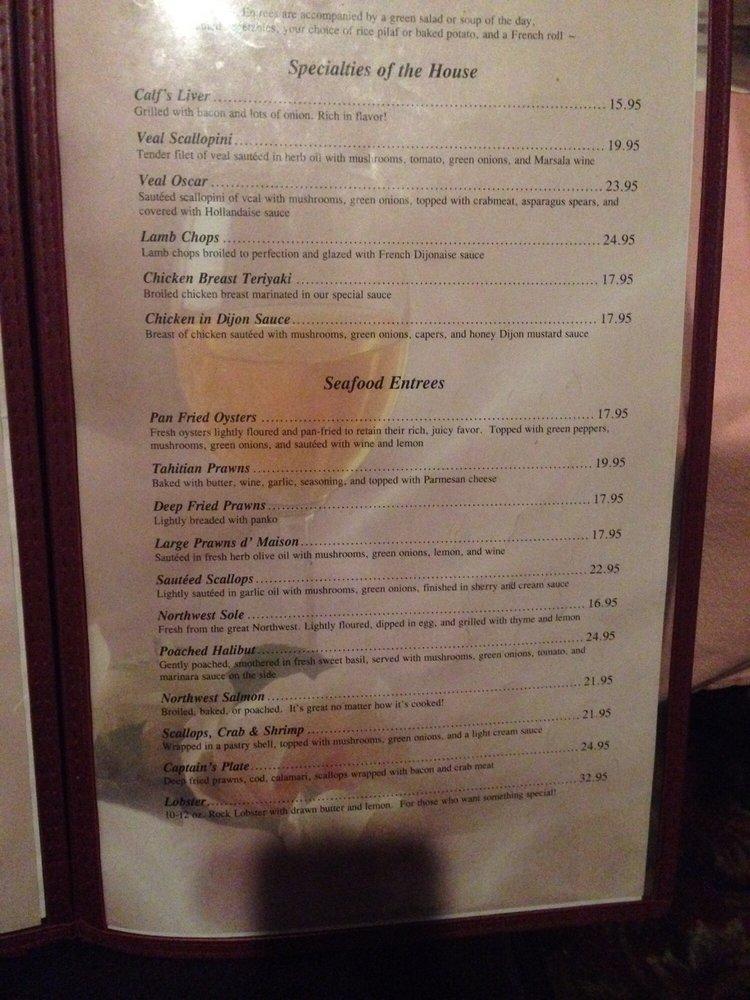 Menu at Paradise Restaurant, Sequim
