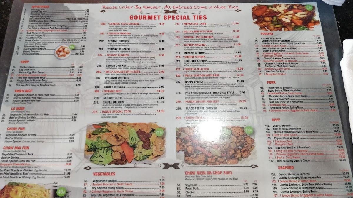 Menu at Red House restaurant, Scottsdale