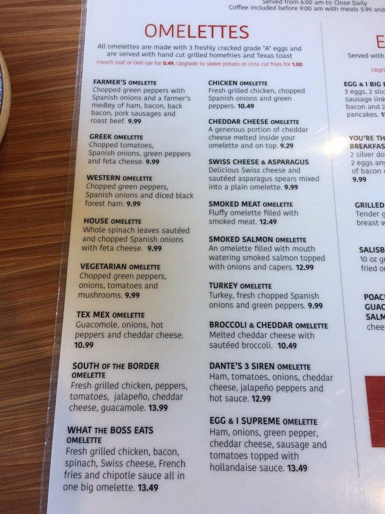 Menu at The Egg & I Restaurants, Hamilton, Garner Rd W