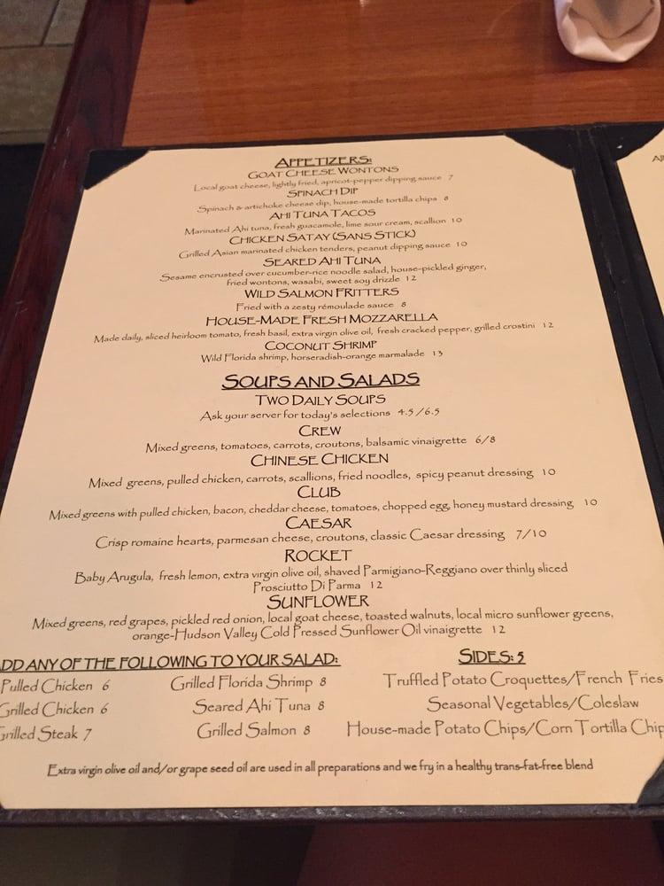 Menu at Crew Restaurant & Bar, Poughkeepsie