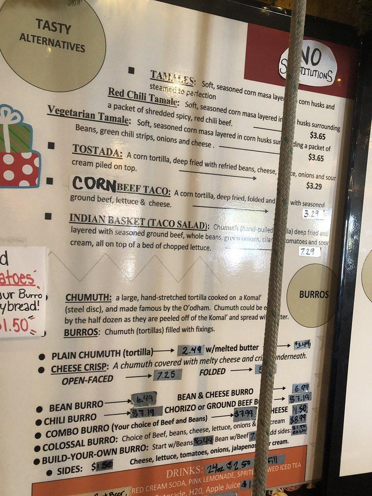 Menu at Fry Bread House restaurant, Phoenix, N 7th Ave