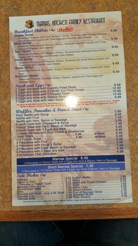Menu at Mamas Kitchen restaurant, Seminole