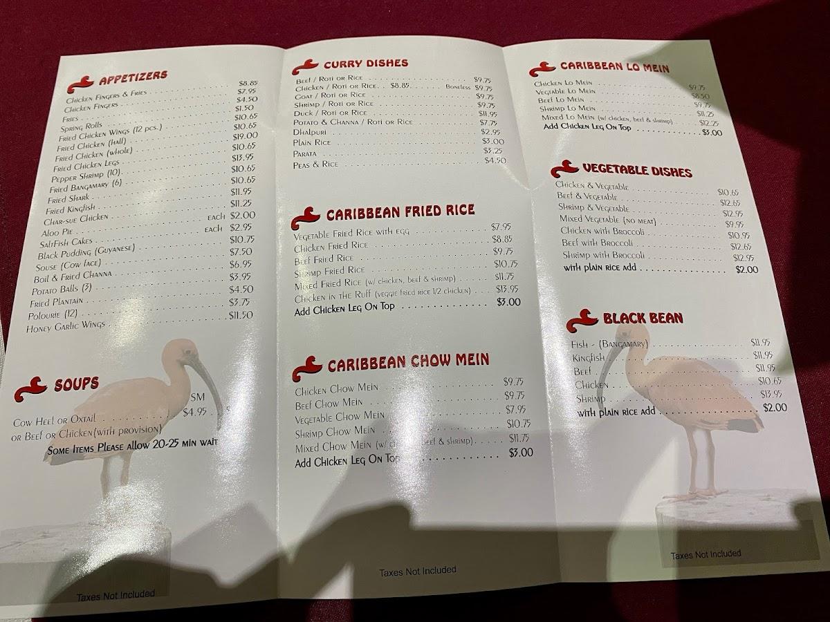 Menu at Scarlet Ibis Family Restaurant, Toronto
