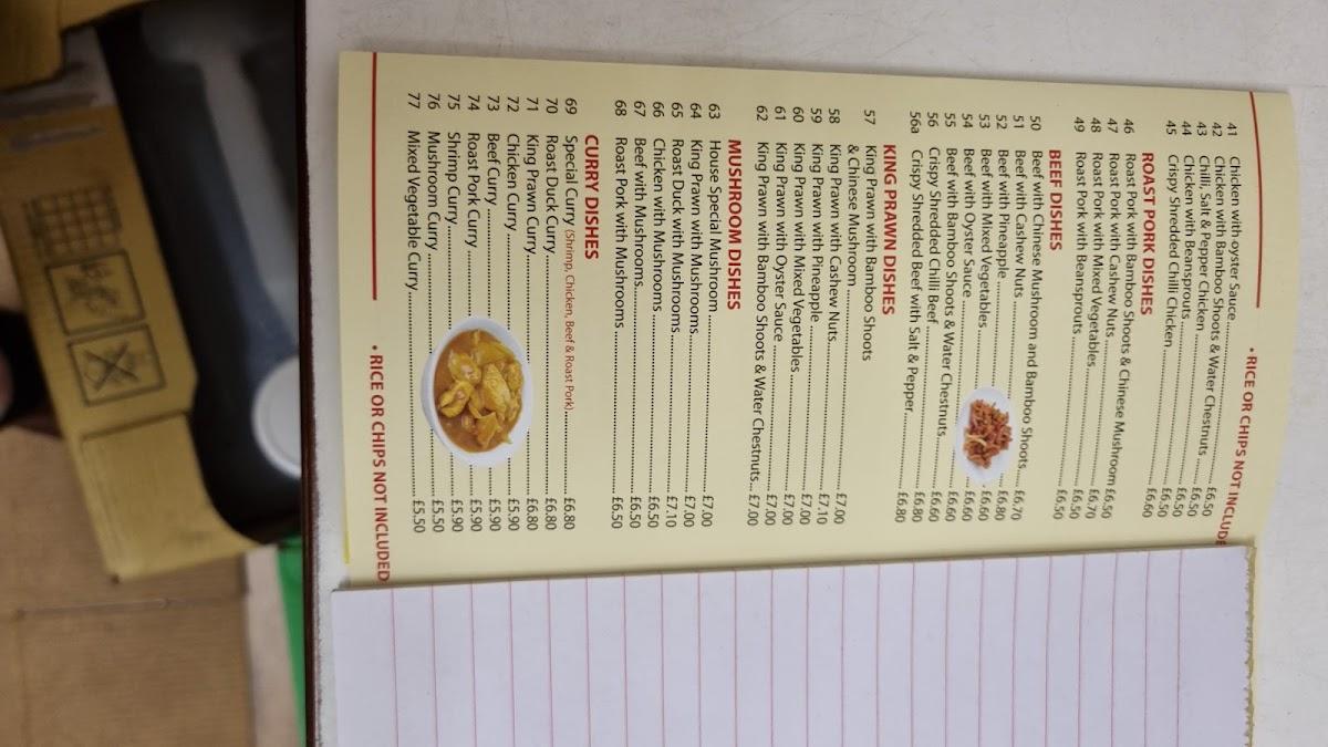Menu at Dragon House fast food, Cheddar