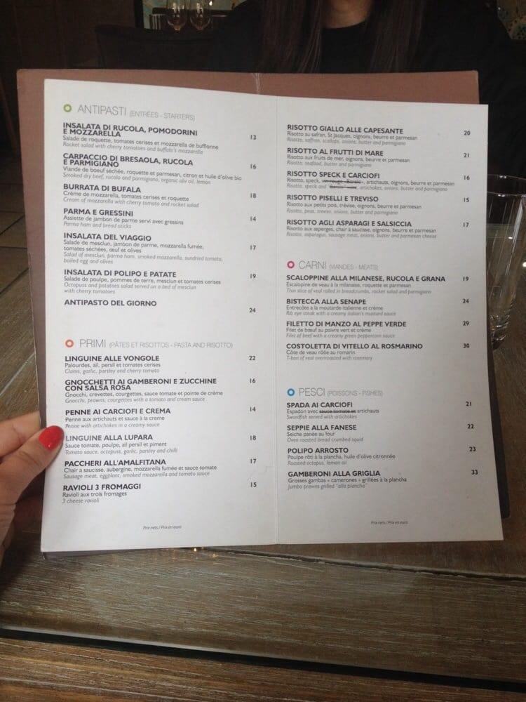 Menu at Il Viaggio - Restaurant Cannes, Cannes