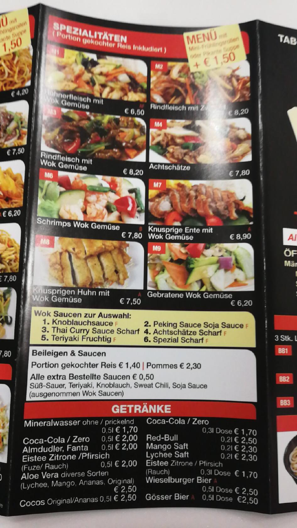 Speisekarte von Li's Wok To Go restaurant, Wien