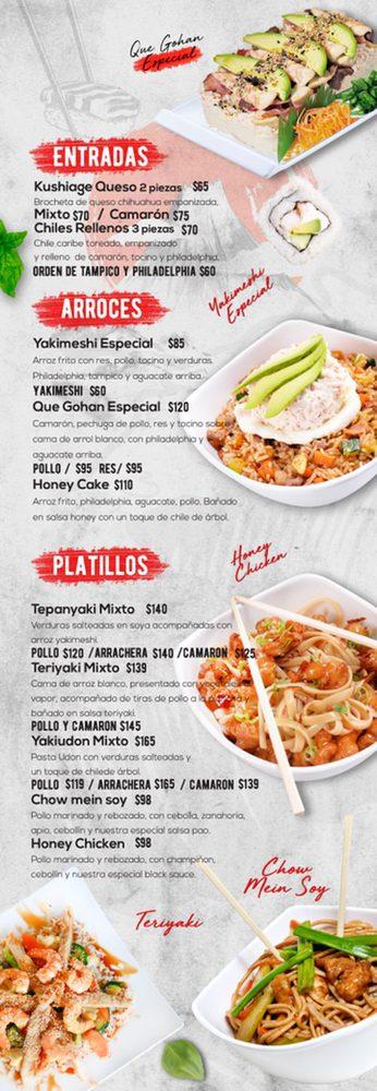 Menu at Que Rollo Sushi & Bar Plaza Pacifico, Tijuana
