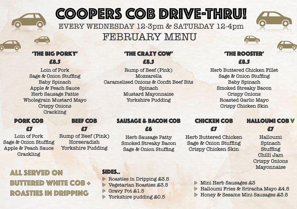 Menu at The Coopers Arms pub & bar, Derby