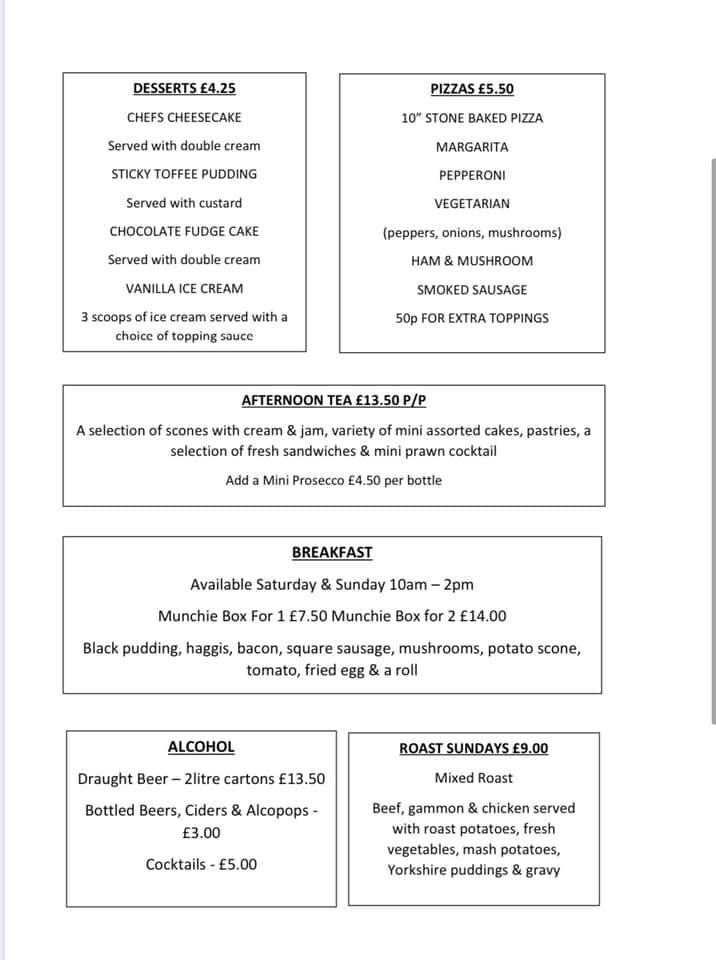 Menu at The Foresters pub & bar, Pathhead