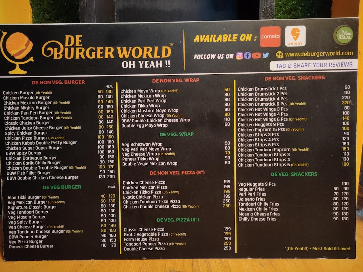 Menu at DBW De Burger World, Mumbai, POONAM RESIDENCY