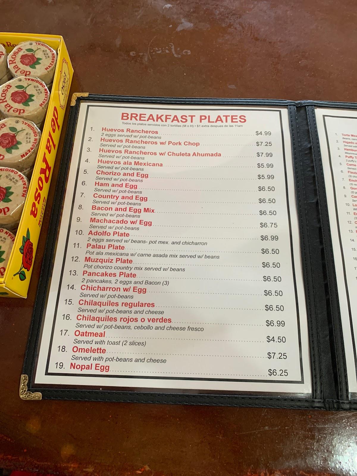 Menu at El Tako Loko restaurant, San Antonio, 2502 Blanco Rd