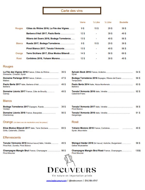 Menu au Maison Du Spaghetti Dupont Joliette restaurant, Joliette