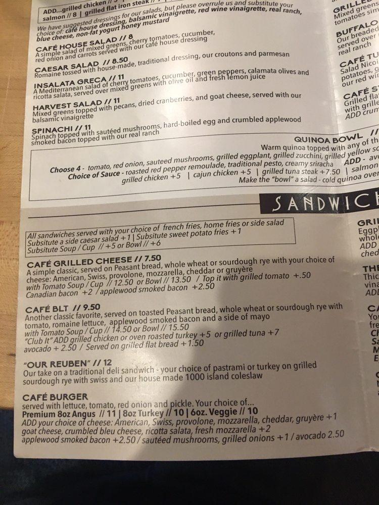 Menu at THE TOMATO CAFE, Fishkill