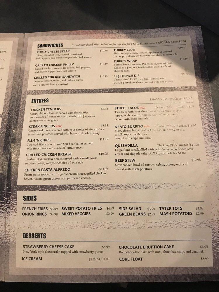 Menu at District 249 Bar & Grill, Tomball
