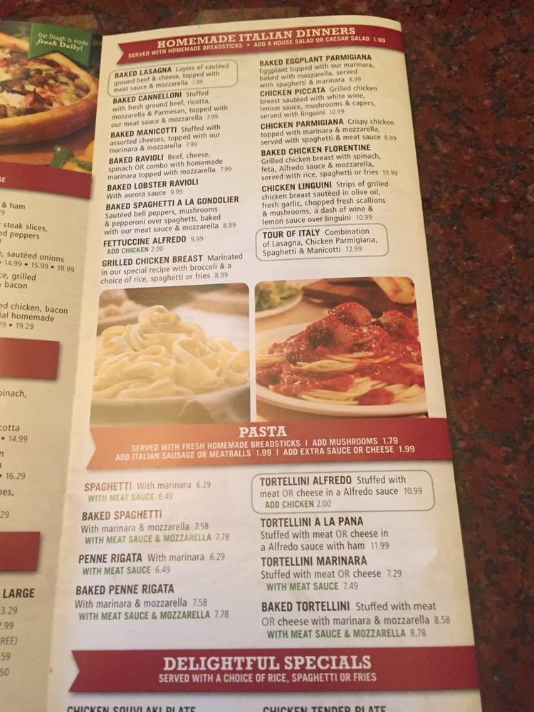 Menu at Gondolier Pizza pizzeria, Dalton, 900 S Thornton Ave