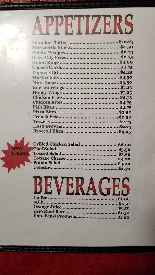 Menu at Luana Tavern restaurant, Luana