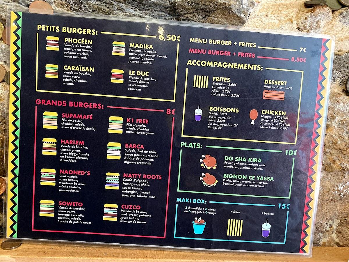 Menu at MAKI BURGER fast food, Nantes, 10 Rue de Briord