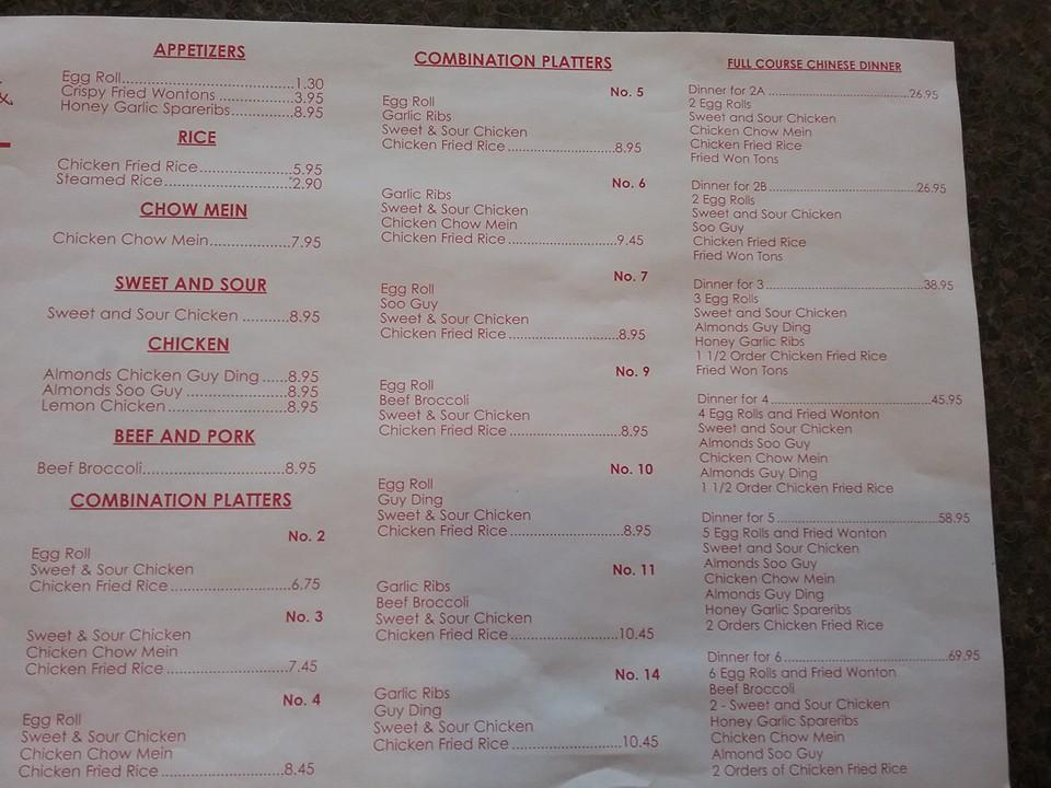 Menu at New City Restaurant, St. John's