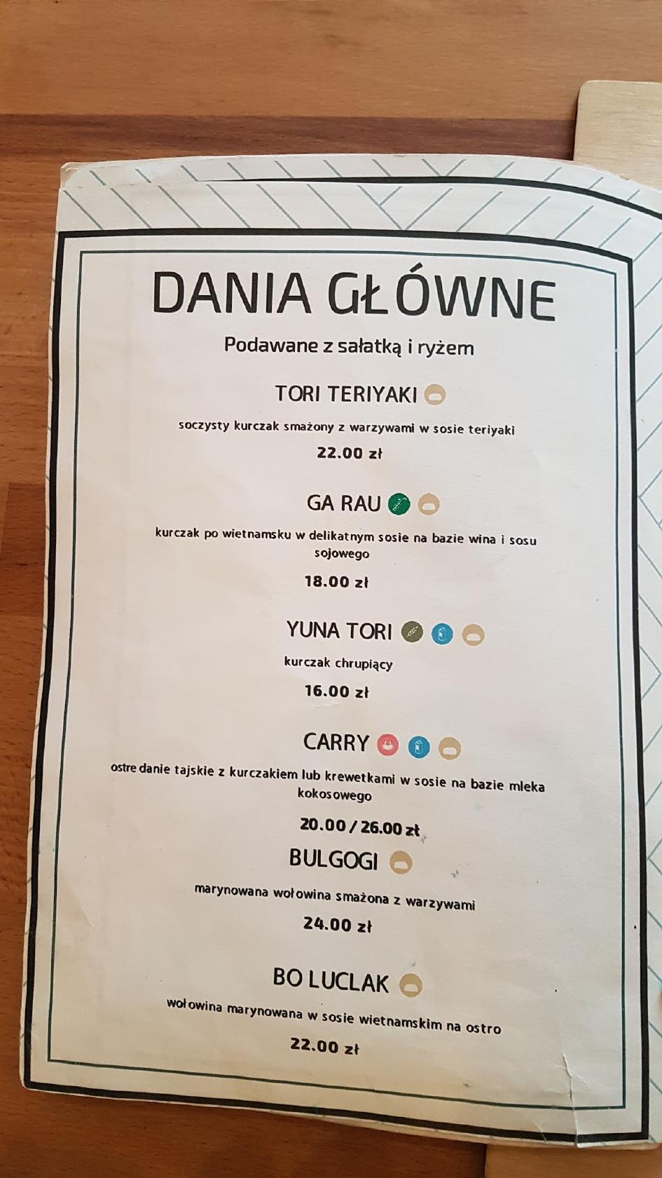Menu at Restauracja Sushi Yuna restaurant, Wrocław