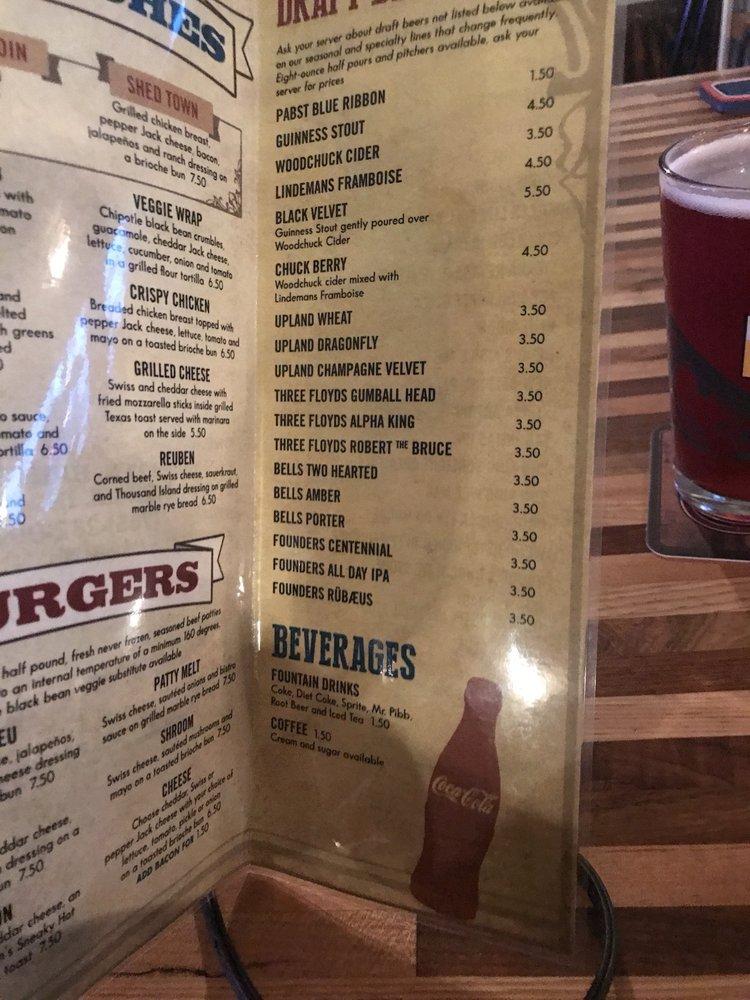 Menu at Savage's Ale House pub & bar, Muncie