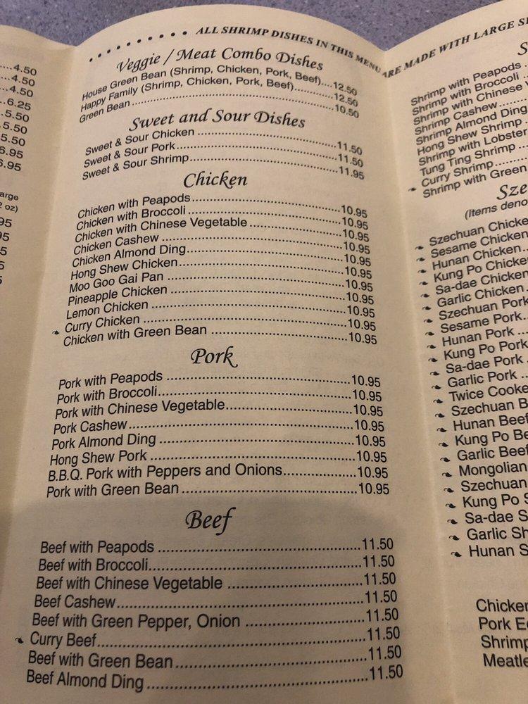 Menu at Tak Shing Chinese Restaurant, Lakeville