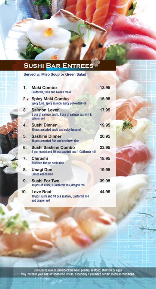 Menu at Fuji restaurant, Bennington