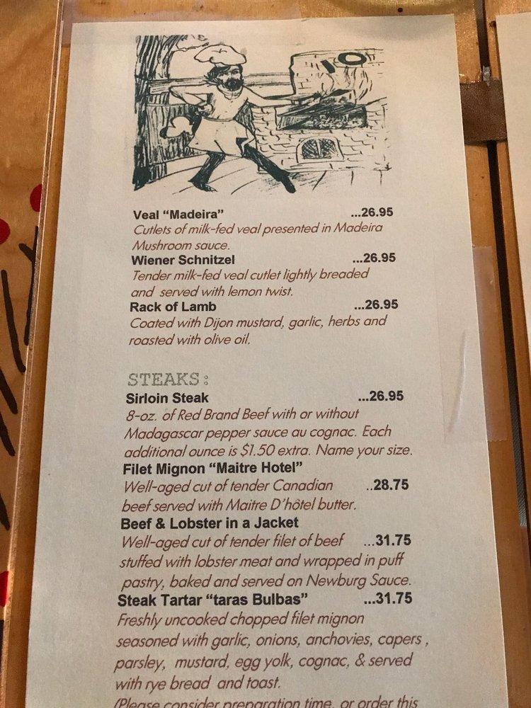Menu at Georgian House 1858 club, Alexandria