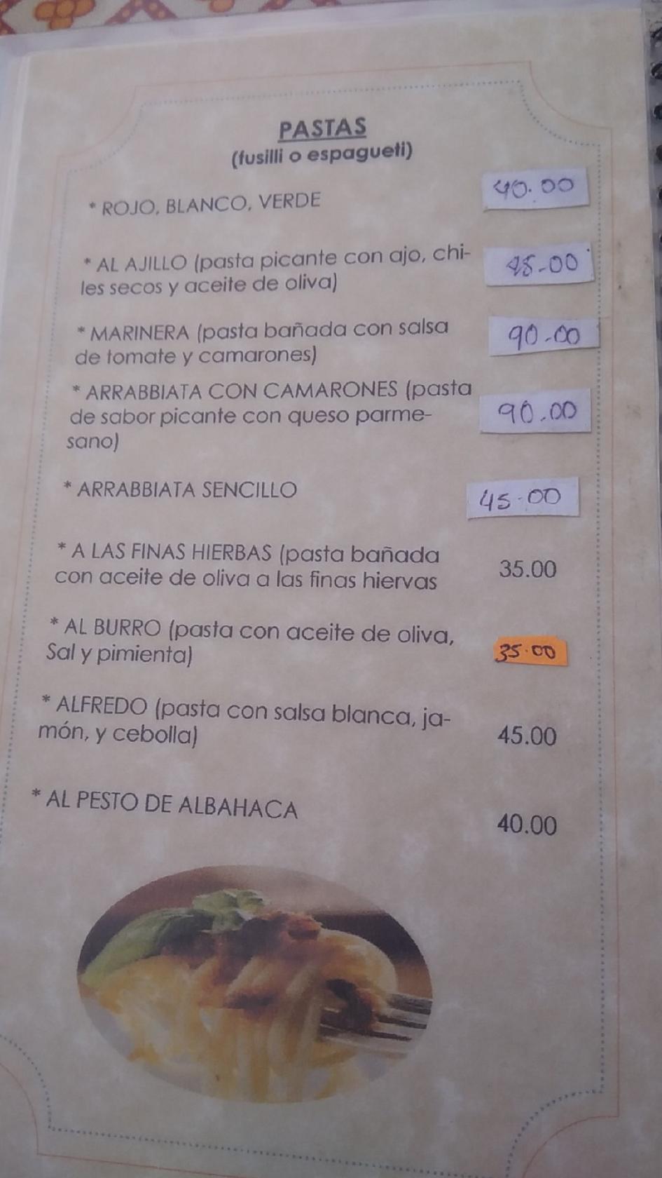 Menu at Restaurante Dulce, Totutla