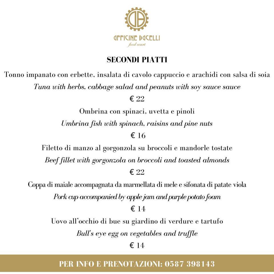 Menu at Ristorante Lajatico "Officine Bocelli", Lajatico