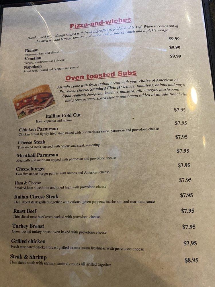 Menu at Ryan's Famous Pizza & Subs pizzeria, Beaufort