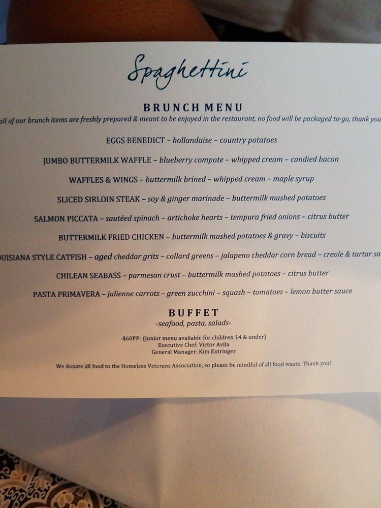 Menu at Spaghettini restaurant, Seal Beach, Old Ranch Pkwy