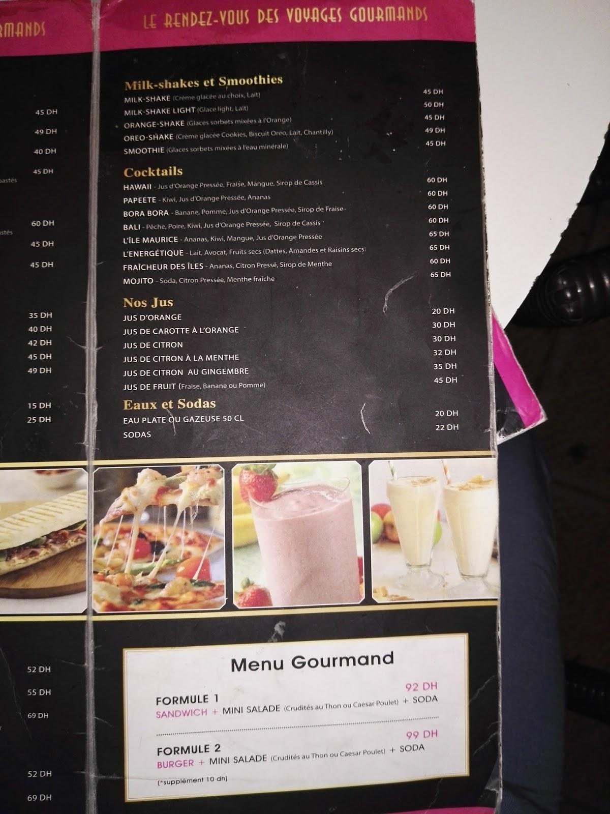 Carta del café Venezia Ice, Saidia
