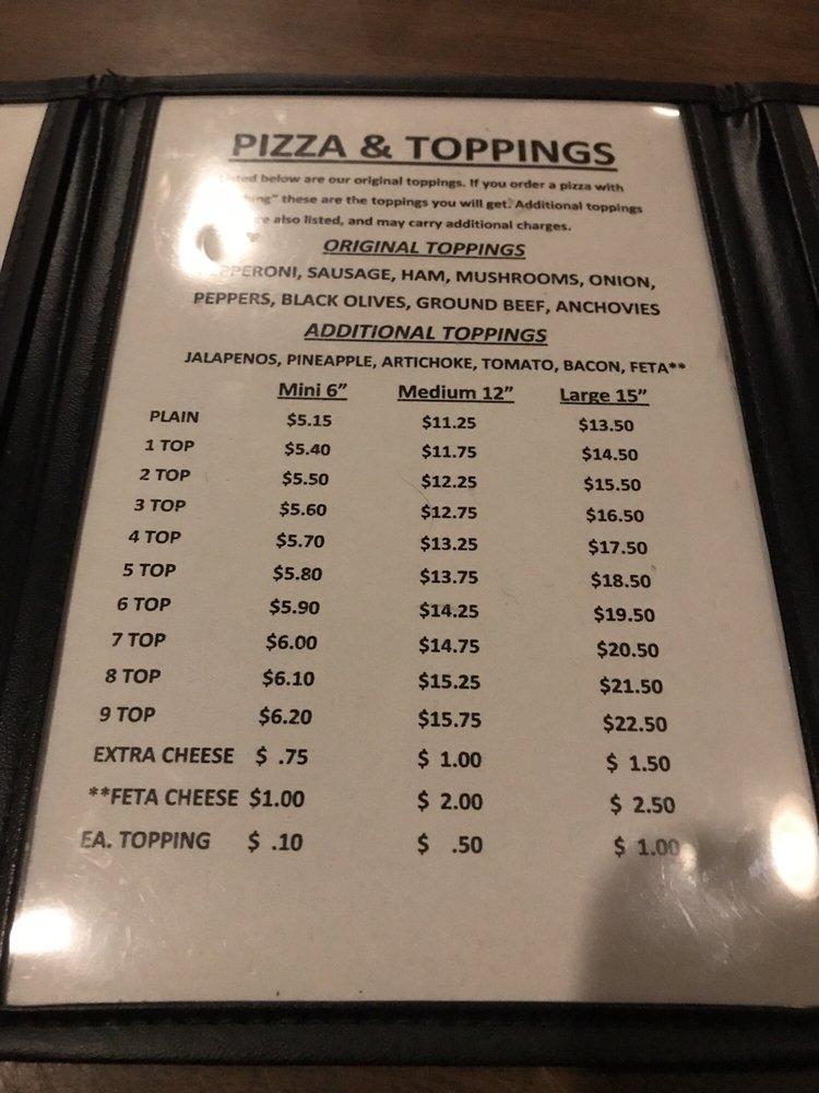 Menu at La Brascas Pizza pizzeria, Columbia