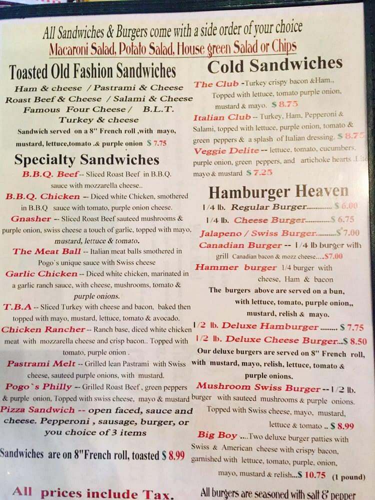 Menu at Pogo's Pizza pizzeria, Clear Lake Riviera, CA-281