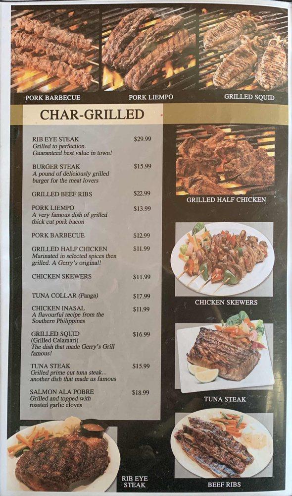 Menu at Gerry's Grill restaurant, Artesia, South St #107