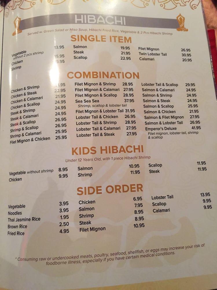 Menu at Koma Japanese Steakhouse and Sushi, West Hartford