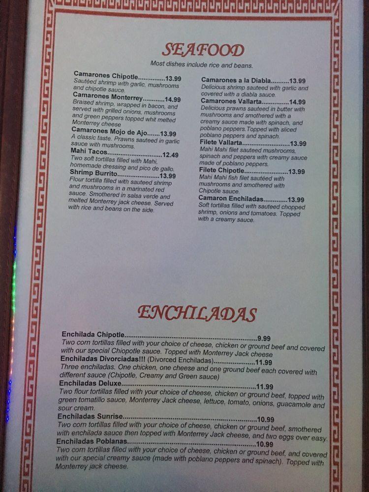 Menu at Casa Azteca Mexican Restaurant, Fort Pierce