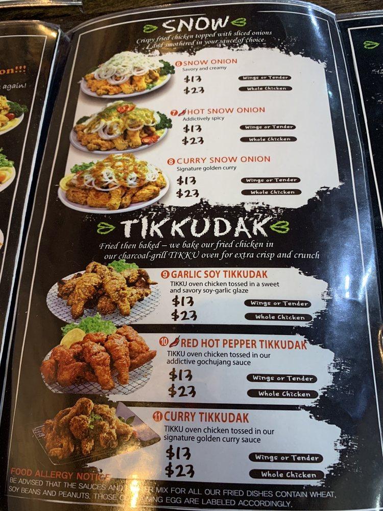 Menu at Choong Man Chicken restaurant, Duluth