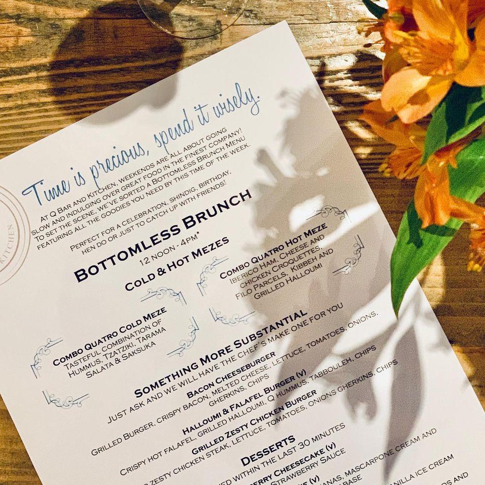 Menu at Q Bar & Kitchen Beckenham, Beckenham