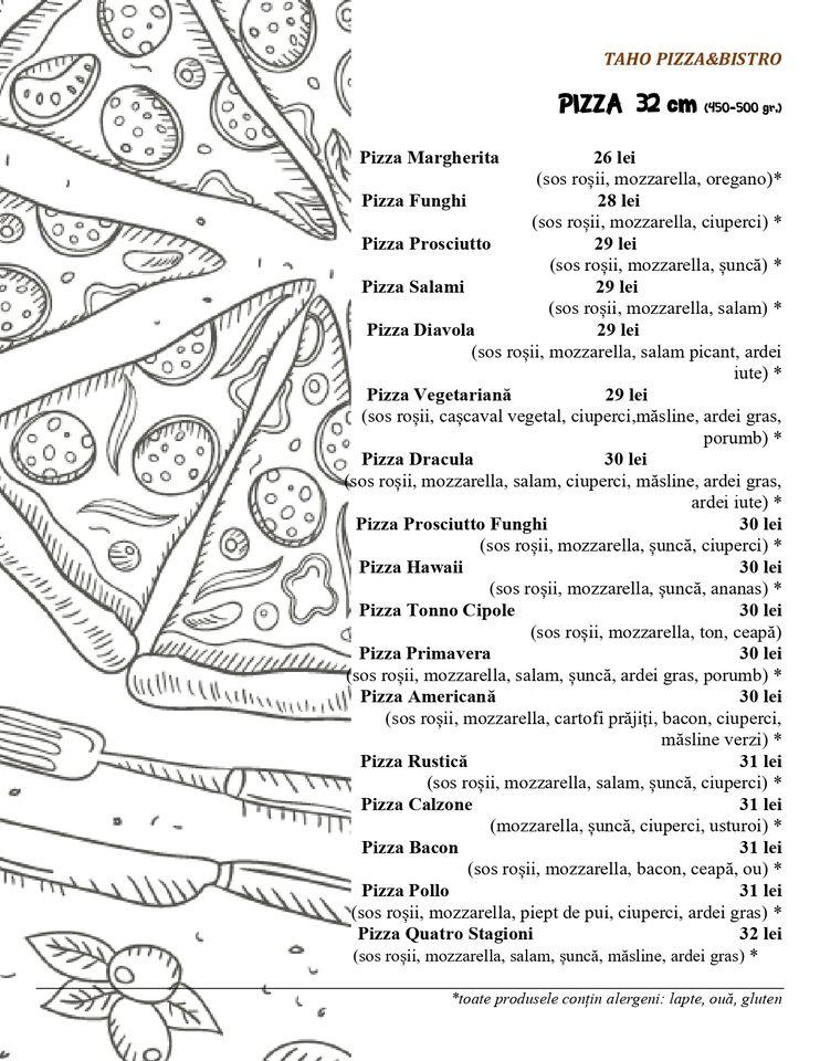 Menu at Taho, Petroșani