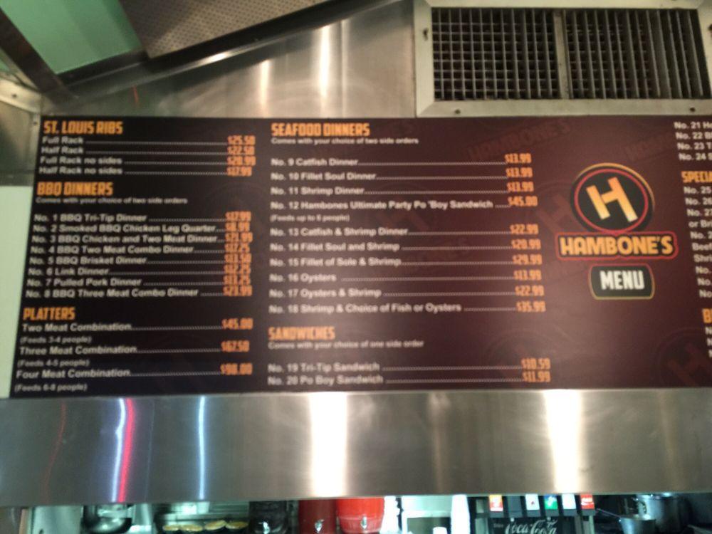 Menu at Hambones BBQ & PO Boys, Bellflower, Alondra Blvd