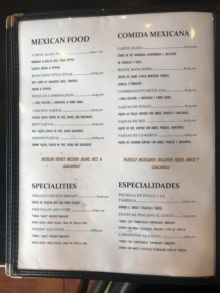 Menu at Oceana Grill & Café, Rosarito