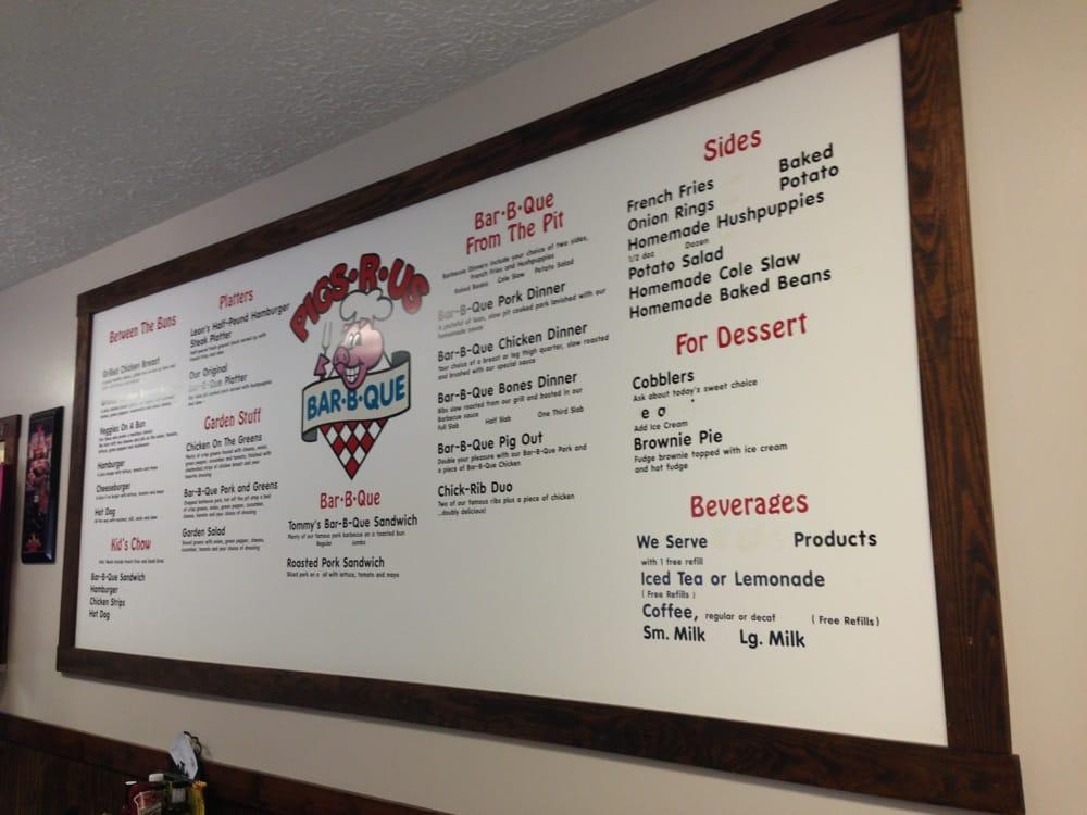 Menu at Checkered Pig BBQ & Ribs, Martinsville